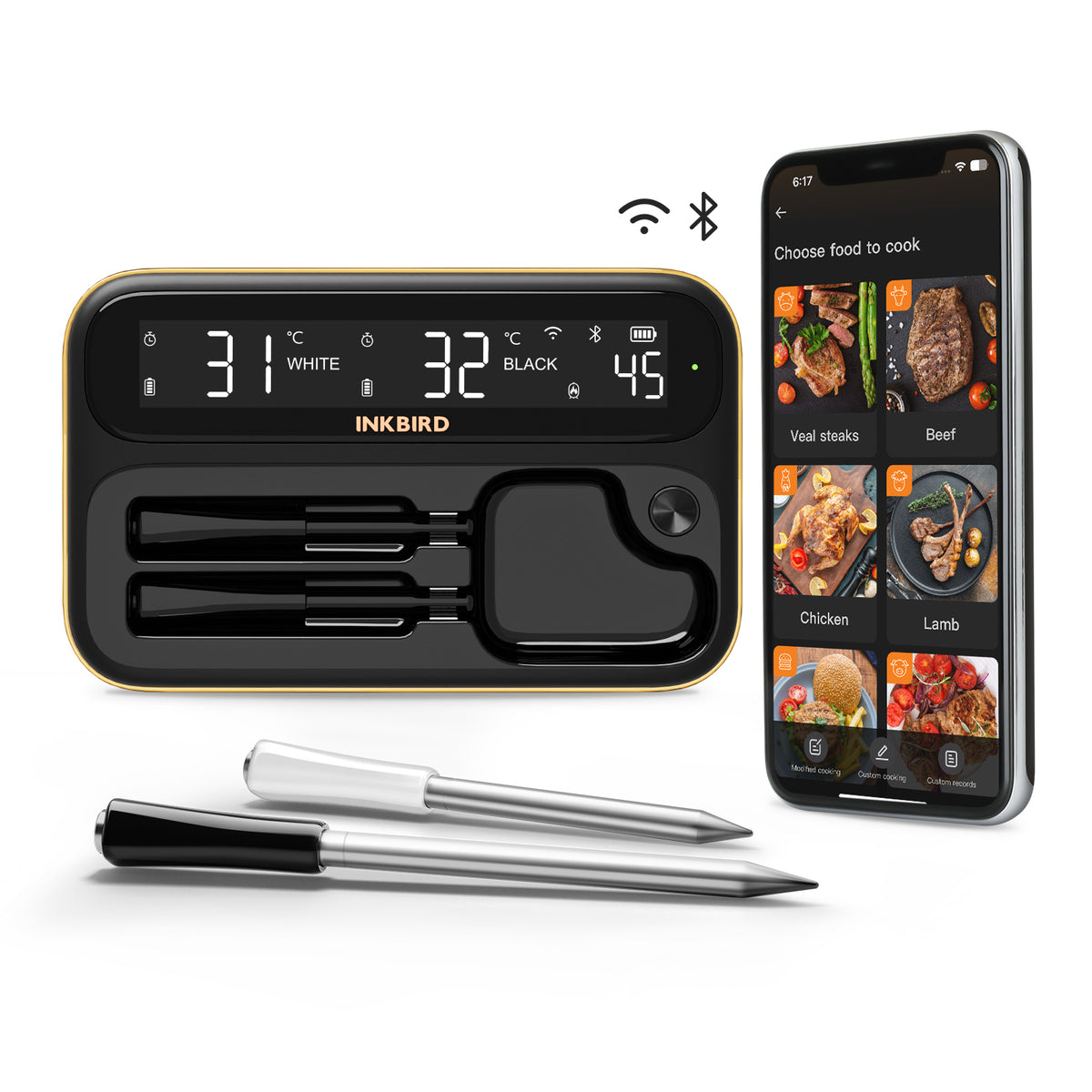 INKBIRD WiFi Bluetooth Wireless BBQ Thermometer INT-12-BW — INKBIRD ...