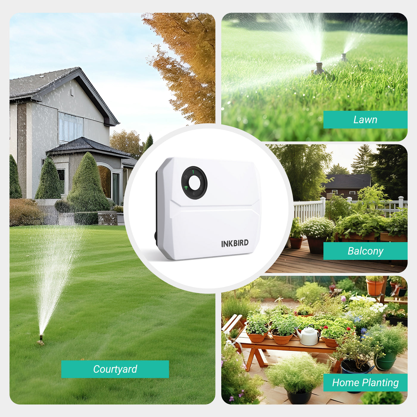 INKBIRD IIC-400-WIFI Smart Indoor Sprinkler Controller 4 Zones ...