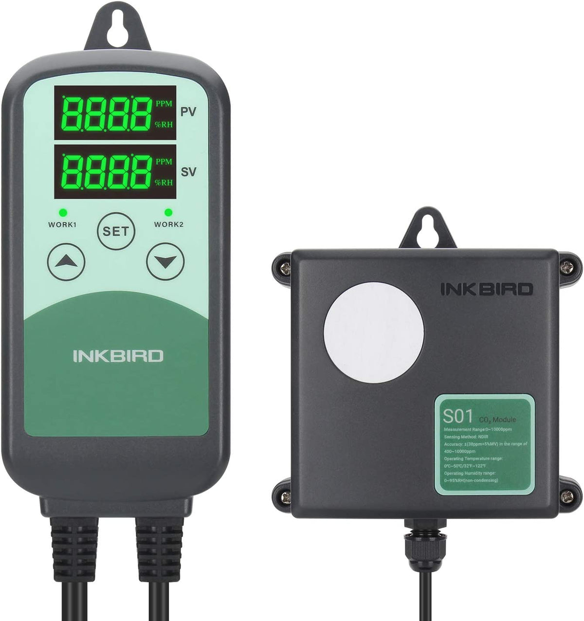 Inkbird Programmable CO2 Controller ICC-500T with CO2 S01 Sensor ...