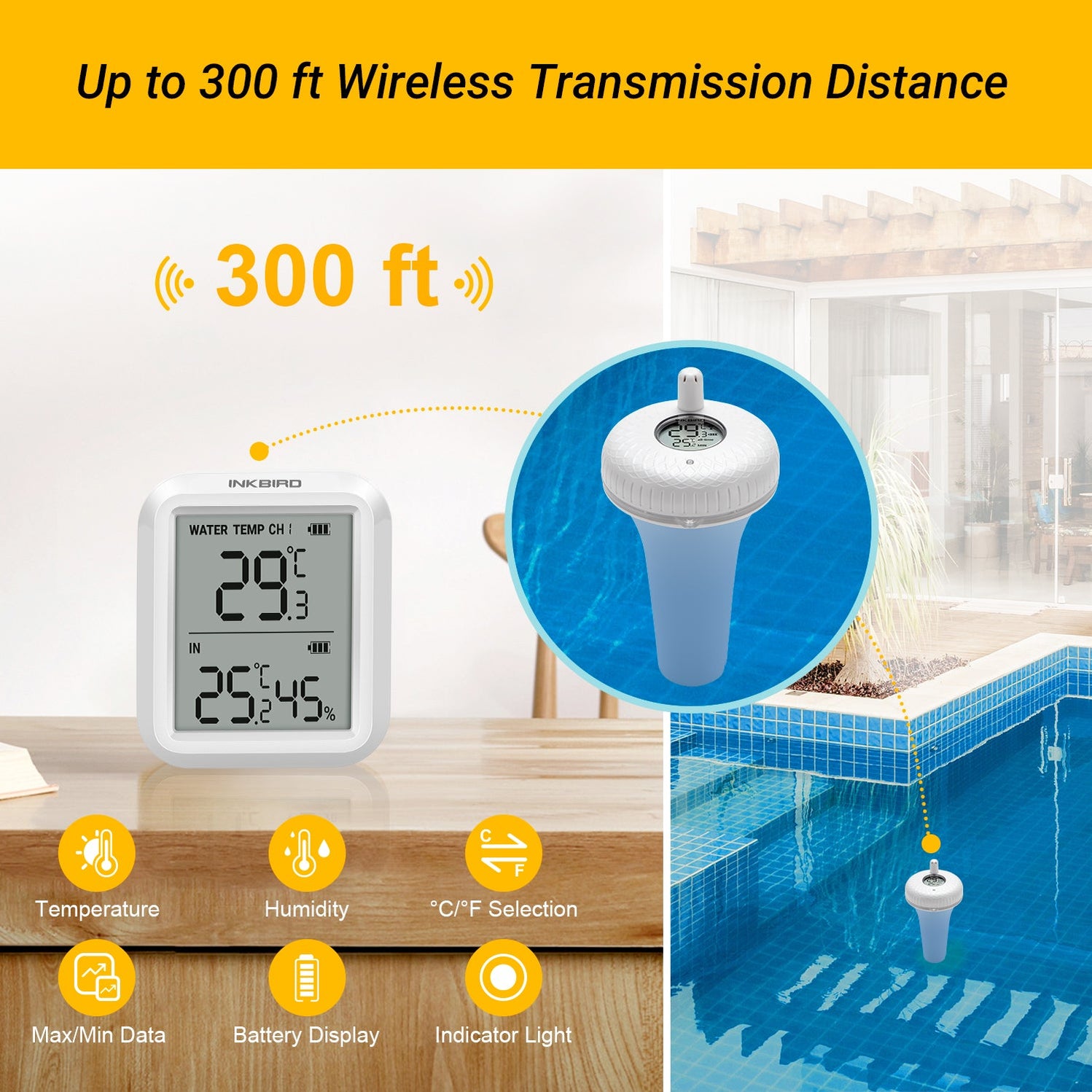 Wireless Pool Thermometer Set IBS-P01R — INKBIRD AUSTRALIA