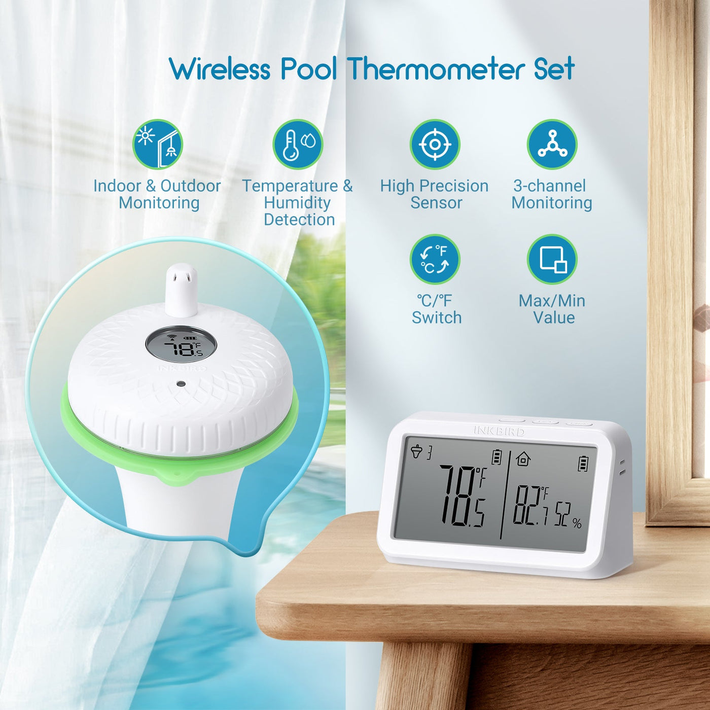 Wireless Pool Thermometer Set IBS-P02R — INKBIRD AUSTRALIA