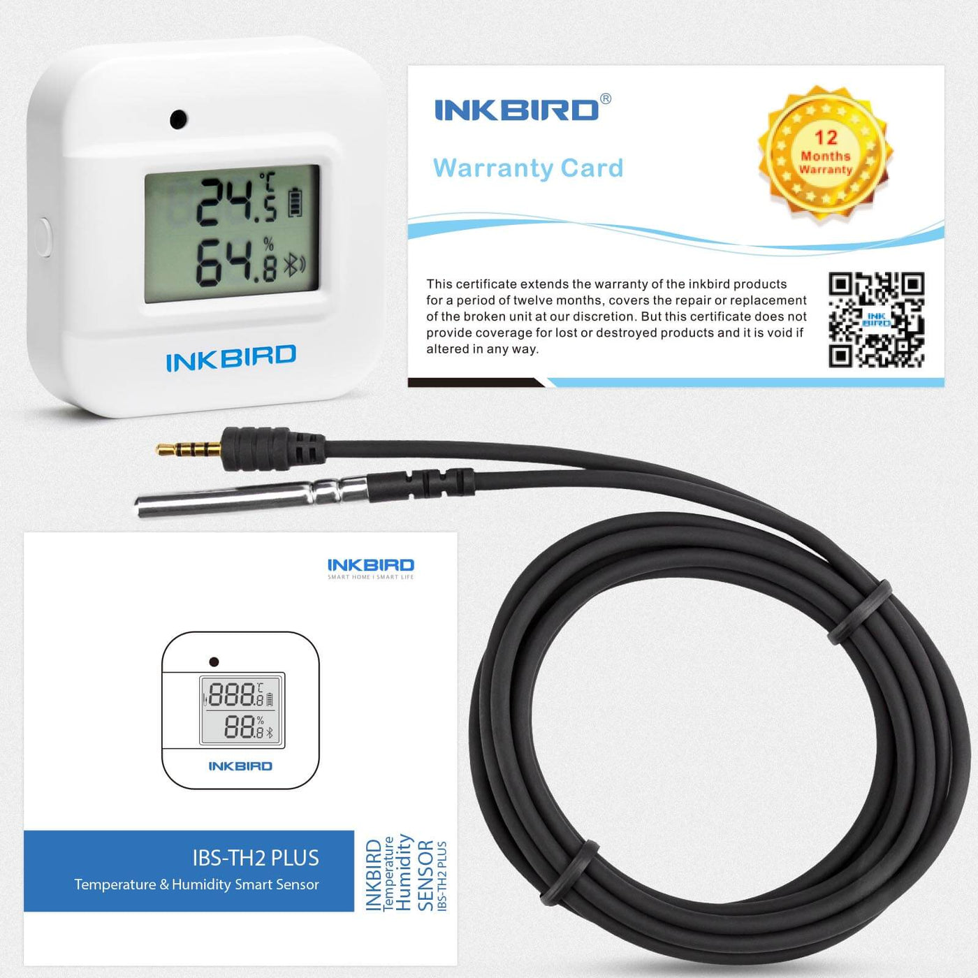 INKBIRD Smart Bluetooth Temperature and Humidity Thermometer IBS-TH2 ...
