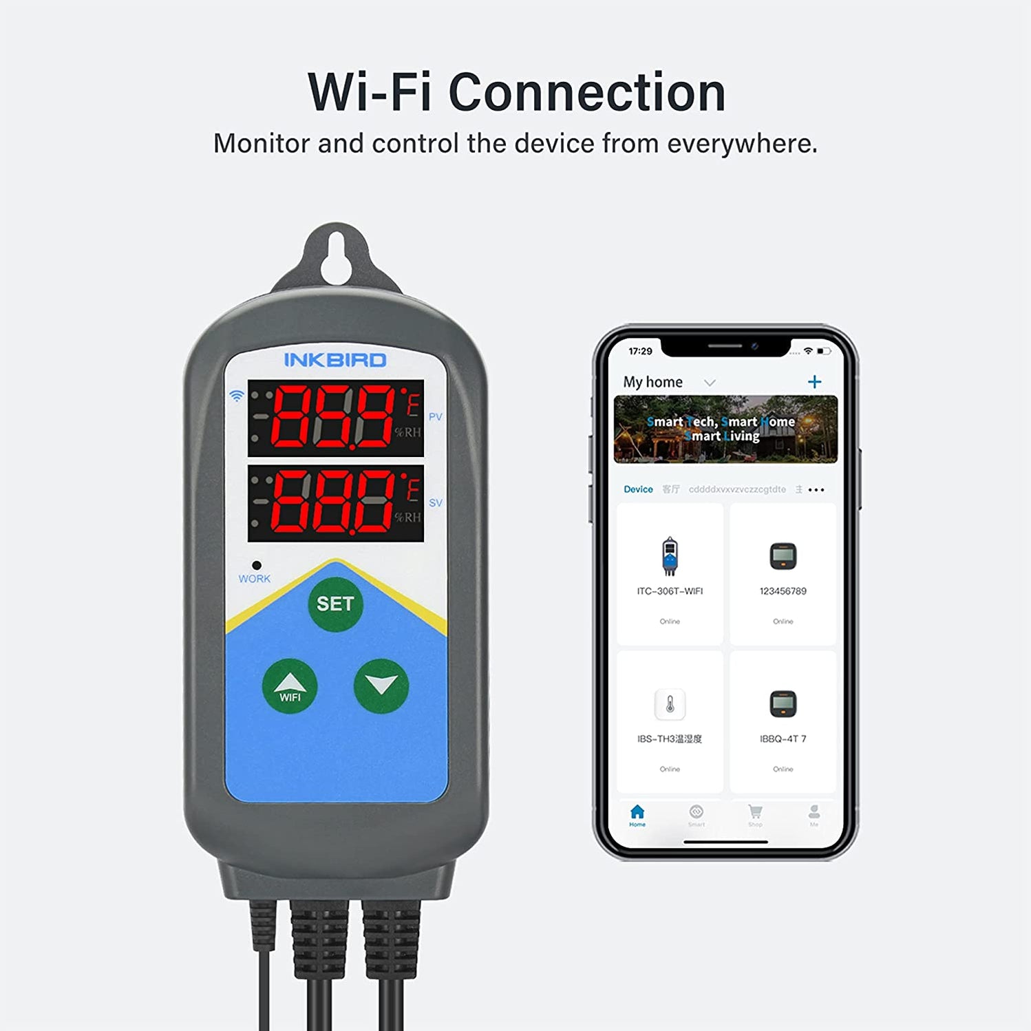 INKBIRD Heat Lamp Thermostat WiFi Temperature Controller ITC-306T-WIFI ...